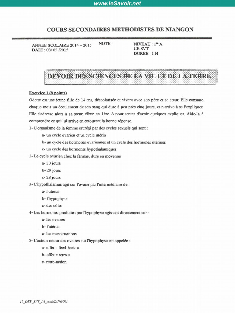 15 Dev SVT 1a Csmniangon | PDF