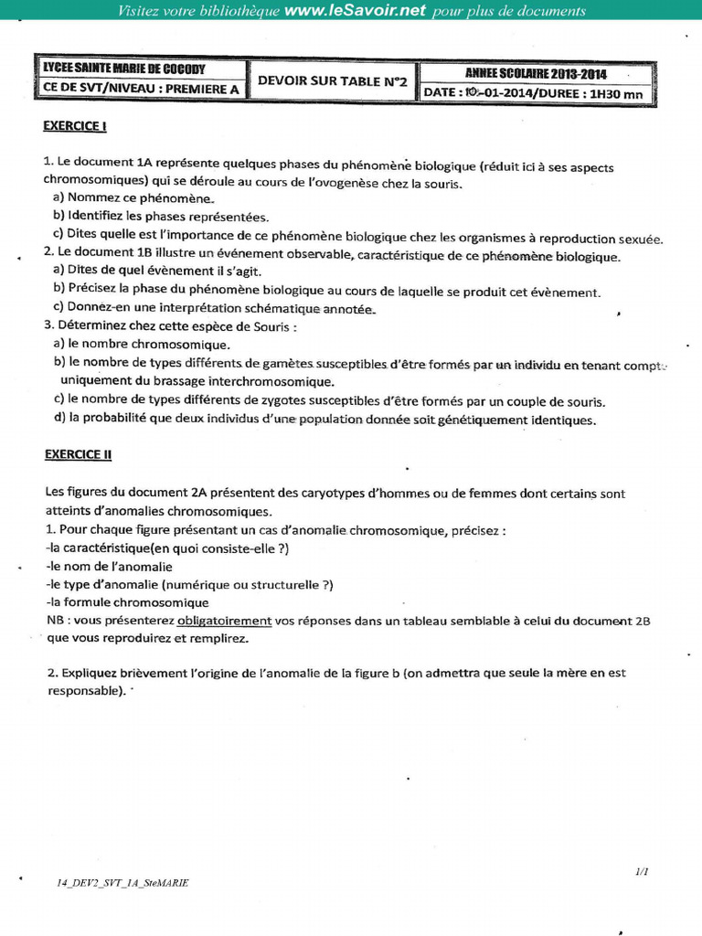 14 DEV2 SVT 1A SteMARIE | PDF