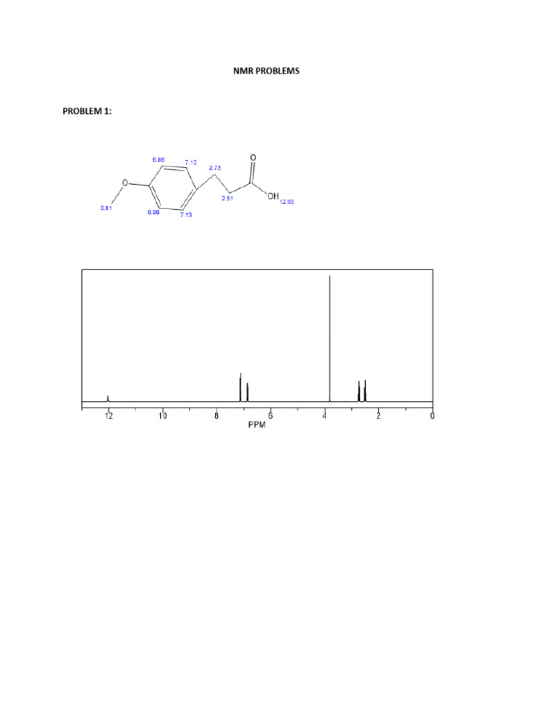 NMR Problems For Practice | PDF | Nuclear Magnetic Resonance | Chemical ...