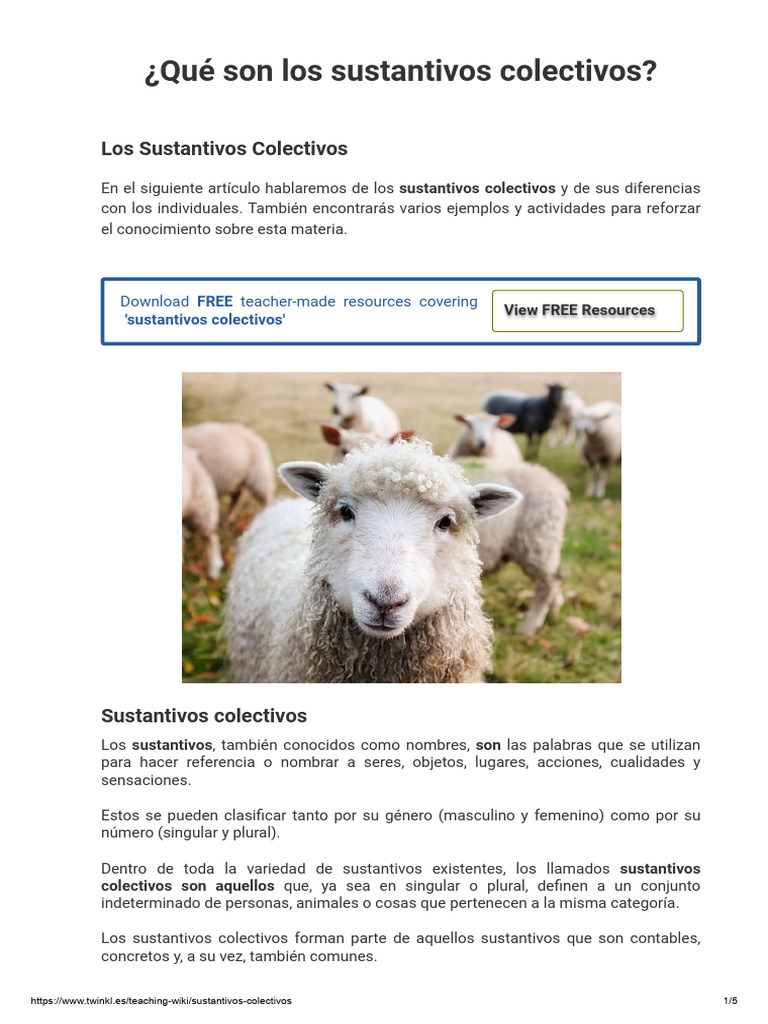 Guía de Sustantivos Colectivos | PDF | Sustantivo | Plural