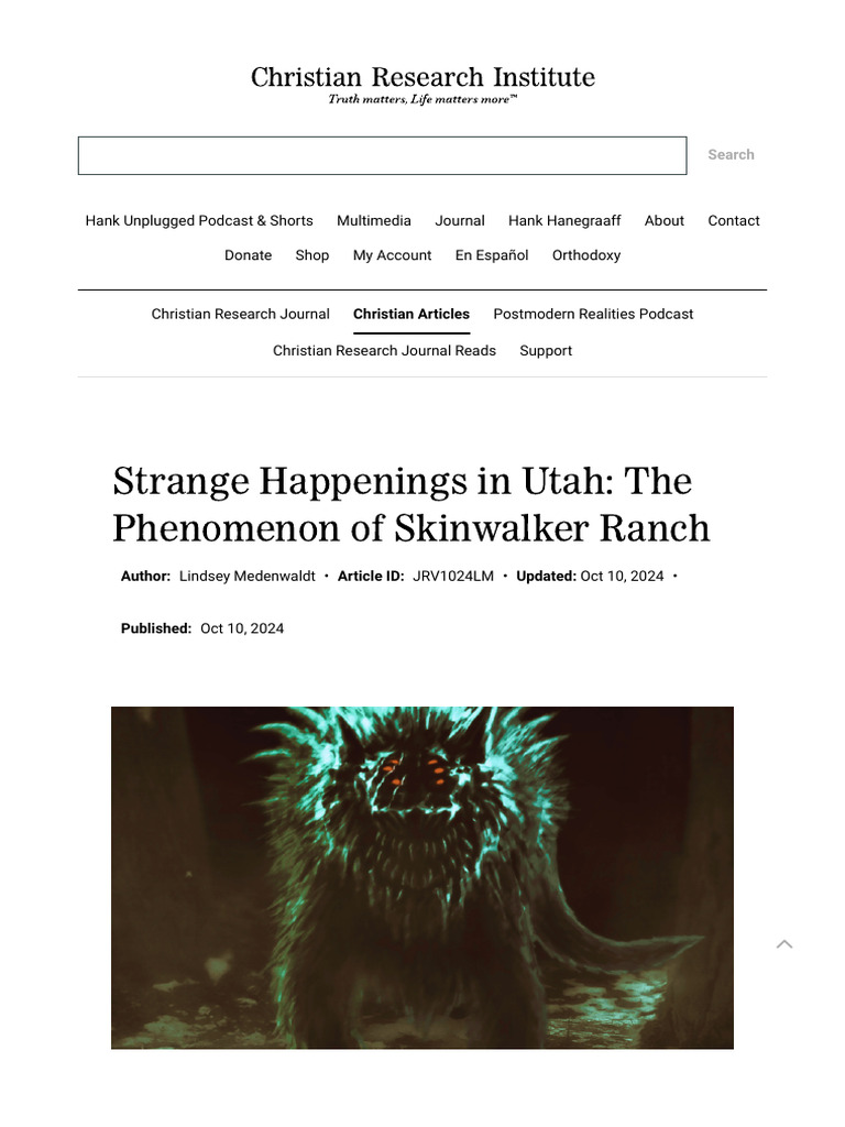 Strange Happenings in Utah - The Phenomenon of Skinwalker Ranch ...