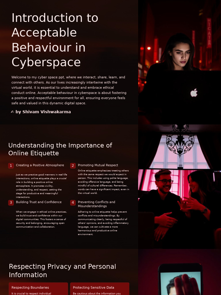 Introduction To Acceptable Behaviour in Cyberspace | PDF | Cyberbullying | Privacy