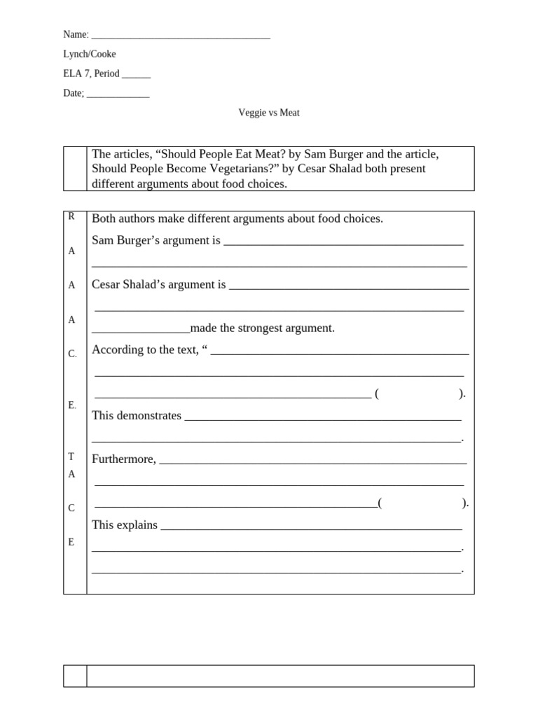 Should People Become Vegetarians Should People Eat Meat 2020 | PDF ...