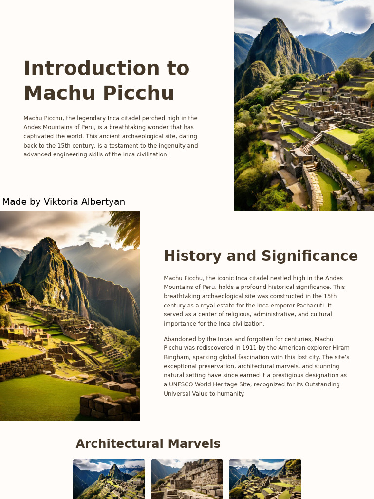 Machu-Picchu | PDF | Machu Picchu