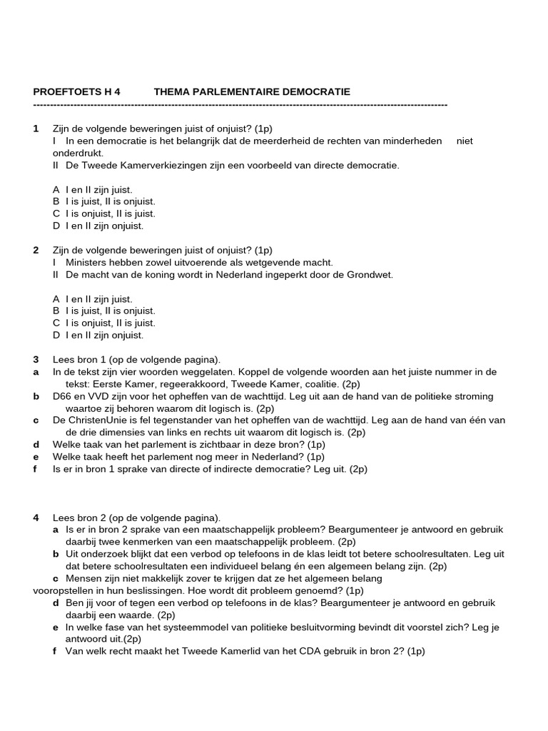 Proeftoets PD H4 Vragen | PDF
