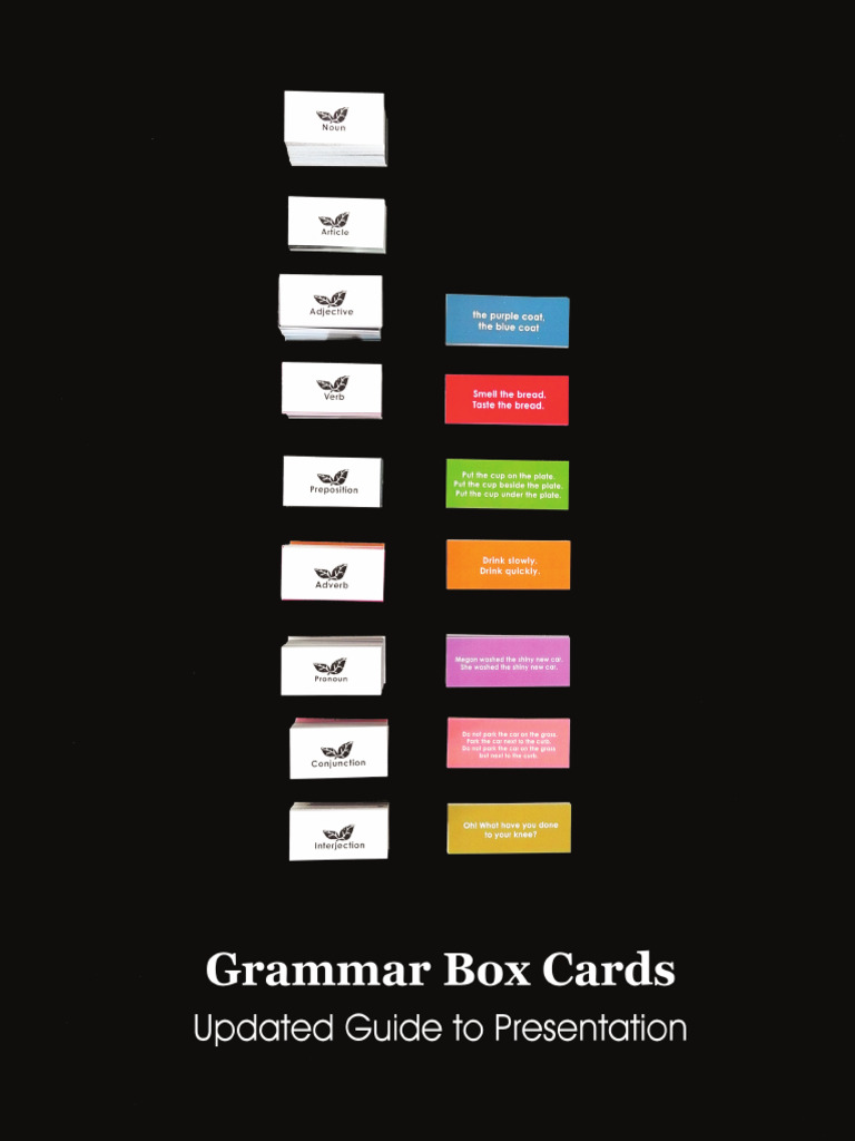 Grammar Box Cards | PDF | Adjective | Part Of Speech