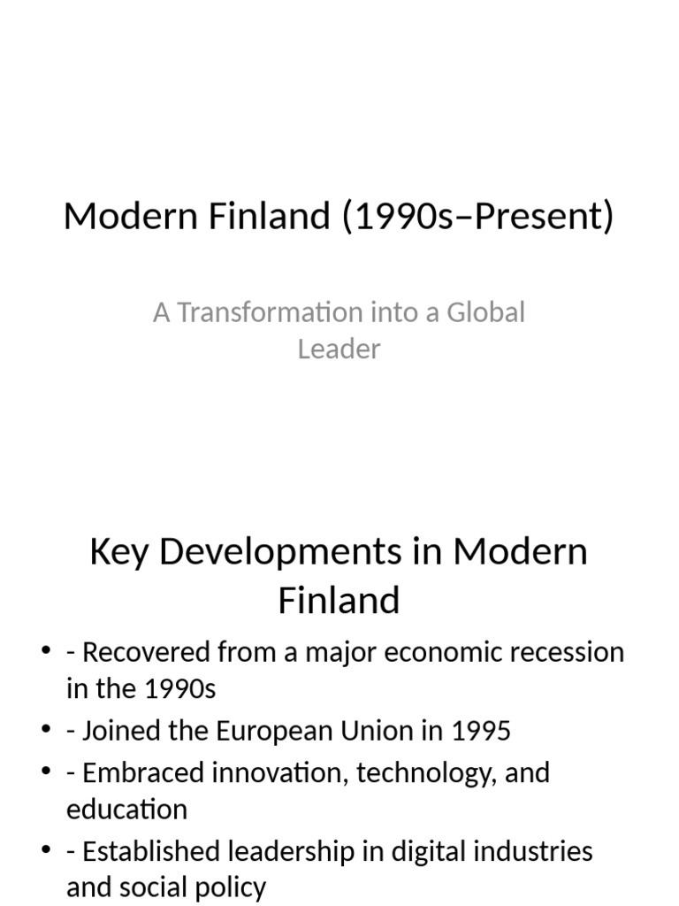 Modern Finland Presentation | PDF | Business | Social Science