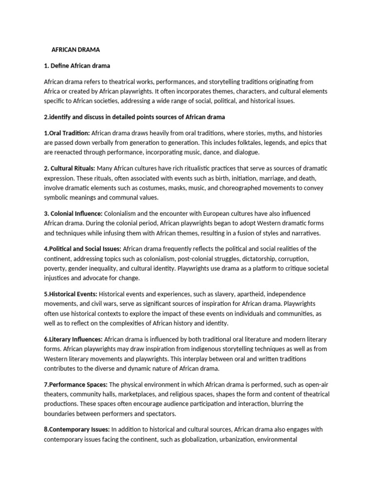 african drama rev2 | PDF | Storytelling | Narrative