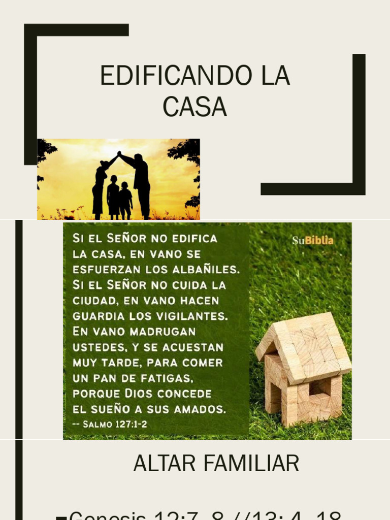 Edificando La Casa - Culto de Familia. | PDF