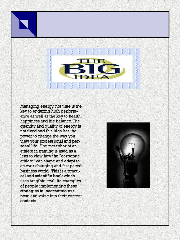 Power+of+Full+Engagement Loehr Ebs | PDF | Leadership | Creativity