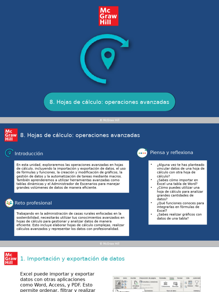 Tema 8. Hojas de Cálculo. Operaciones Avanzadas. | PDF | Microsoft Excel | Macro (informática)