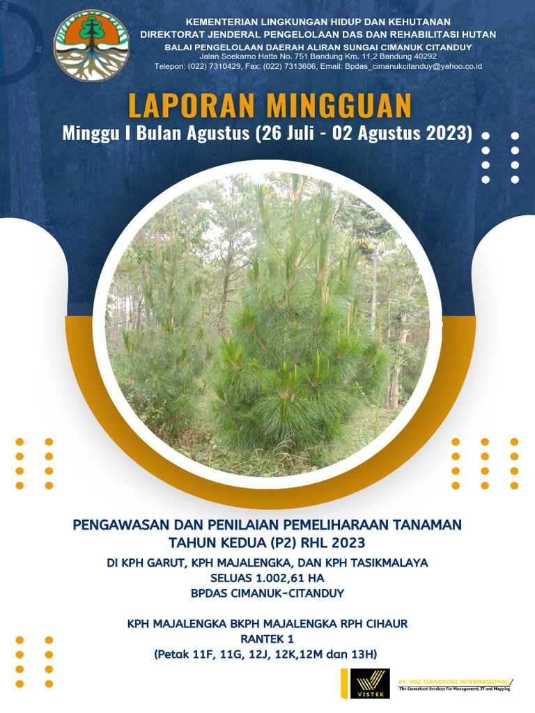 Cover Laporan Mingguan - Minggu I Bulan Agustus (25 Juli - 2 Agustus ...