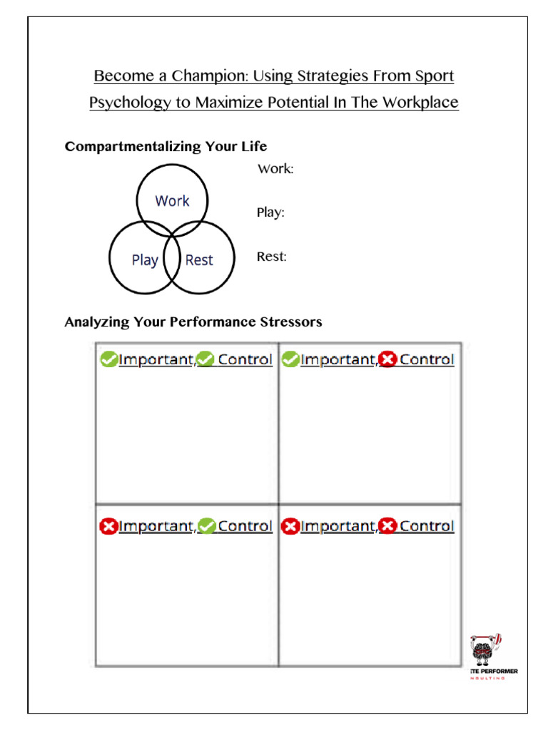 Become A Champion - Using Strategies From Sport Psychology To Maximize ...