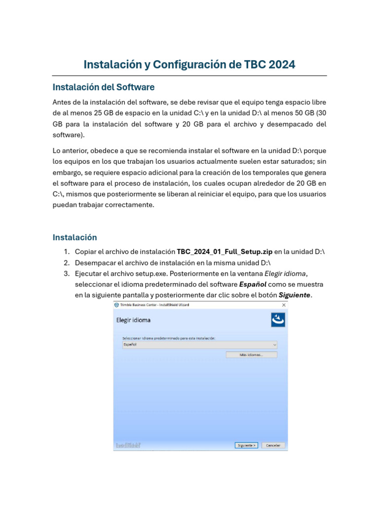 Procedimiento de Instalacion TBC 2024 | PDF | Ventana (informática) | Botón (Computación)