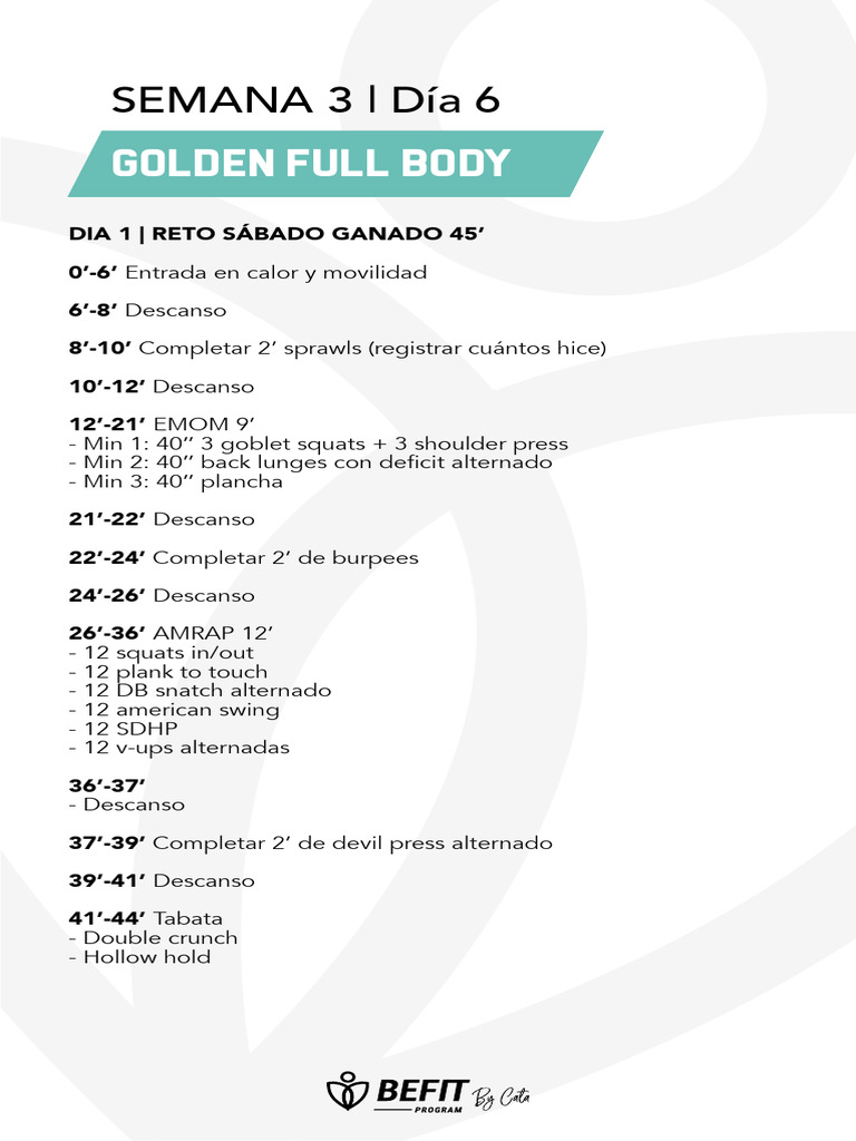 Befit Plan Mensual 2febrero Sem3 6 | PDF | Cocina, comidas y vino