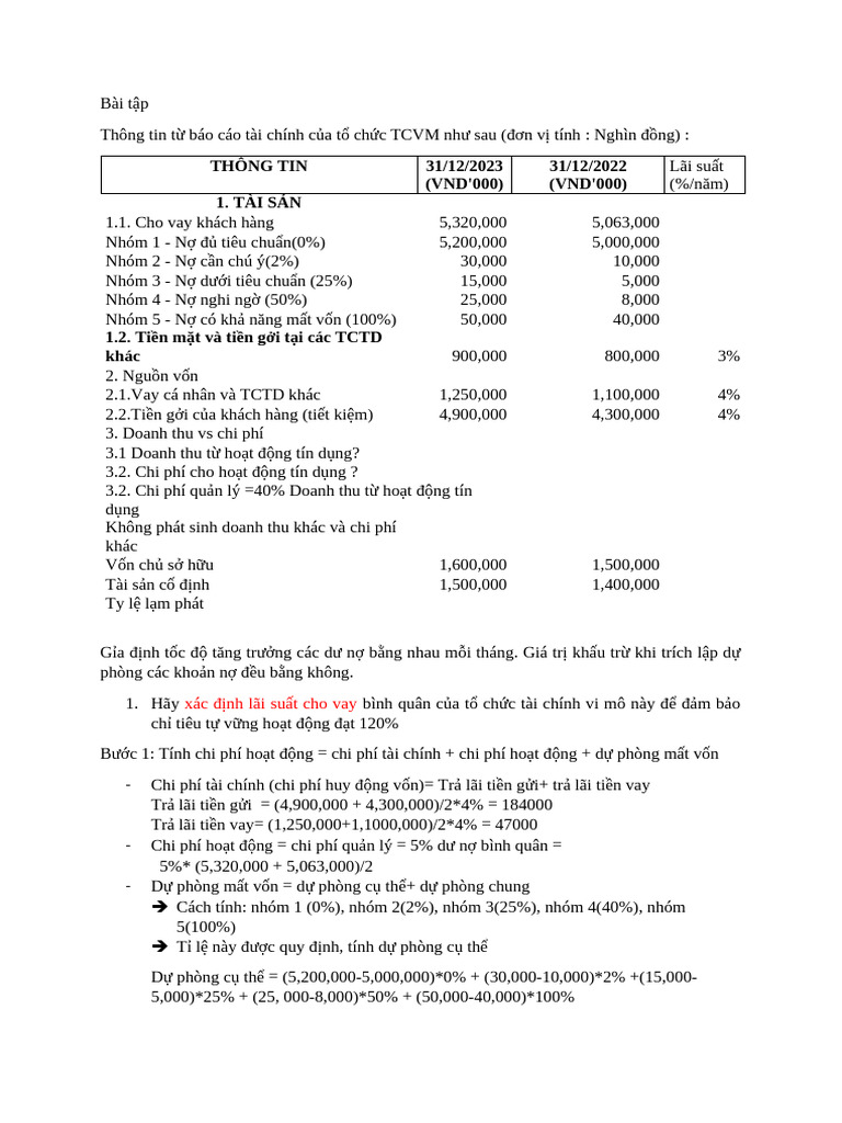 Bài tập Tài chính vi mô | PDF