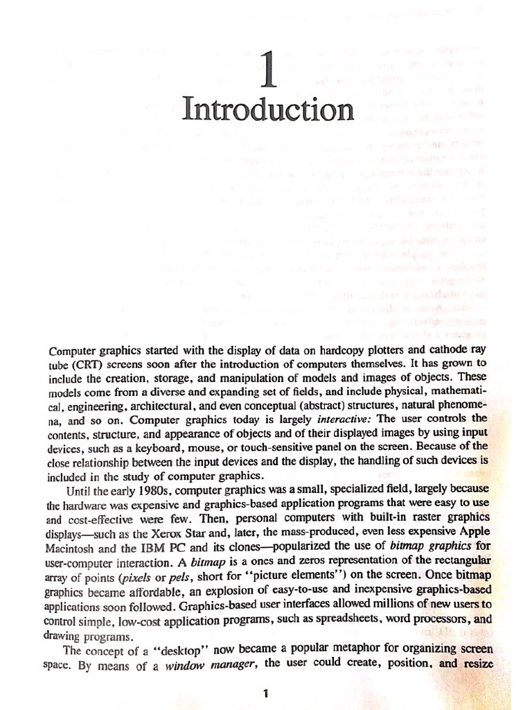 U-1 01-Introduction To CG | PDF