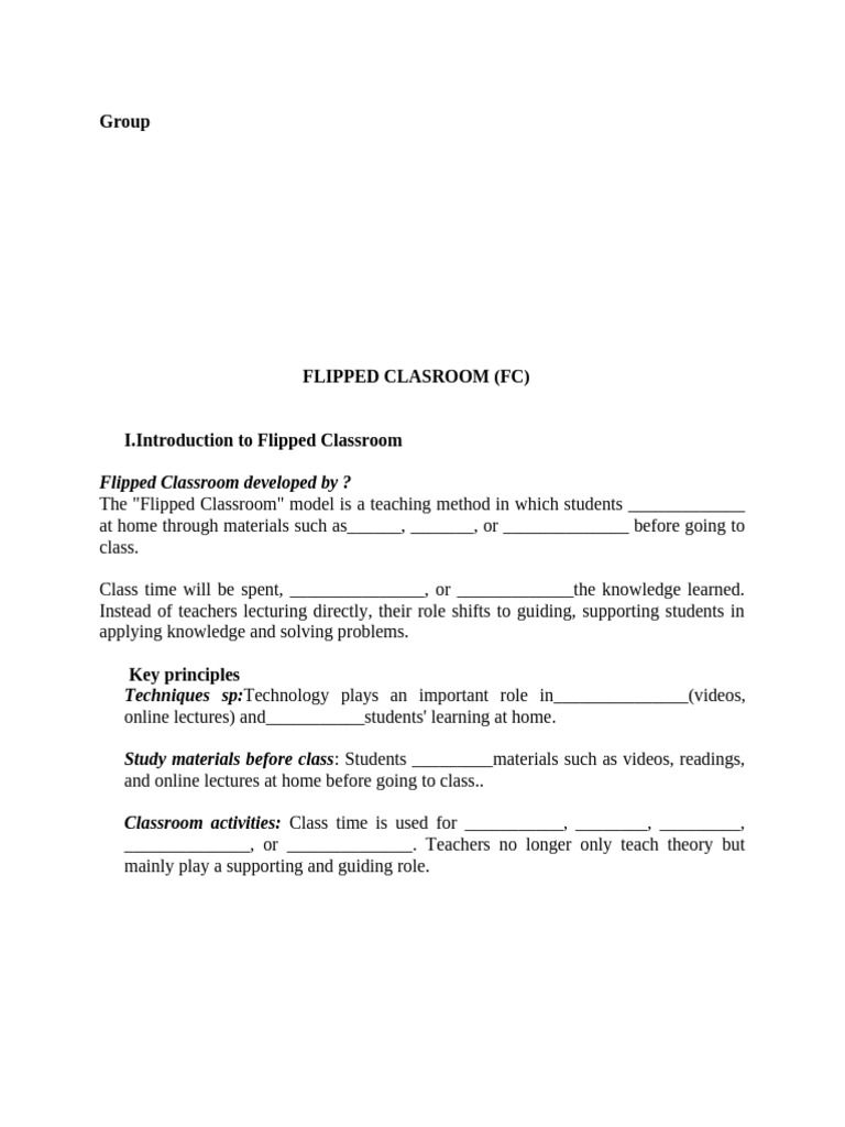 Flipped Classroom Handout | PDF | Lecture | Teachers