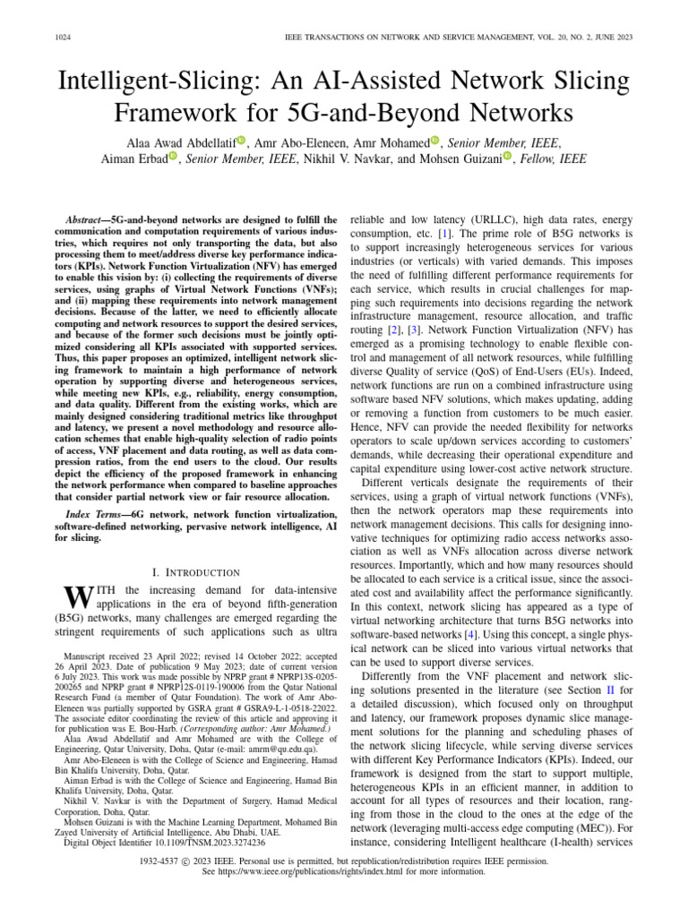 Ai Driven 5g Network Slicing Framework Pdf Computer Network Data Compression