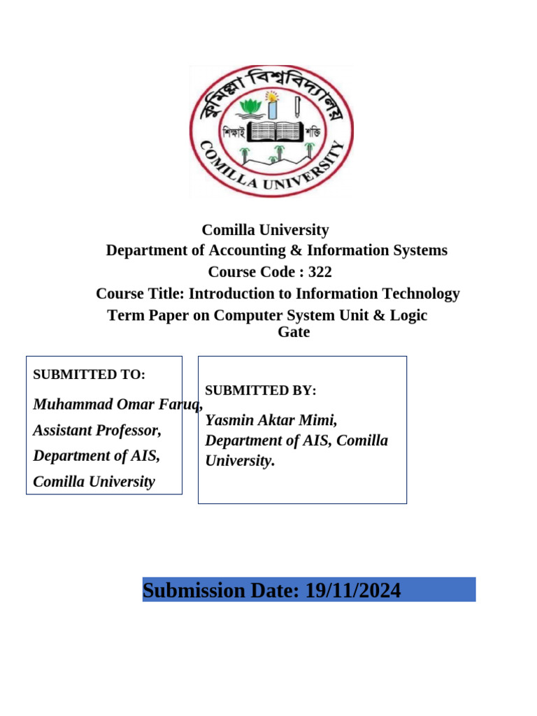 Ict (12106036) | PDF | Random Access Memory | Logic Gate