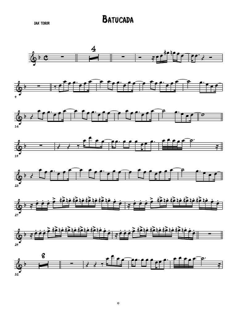 Batucada - Sassofono Tenoro | PDF