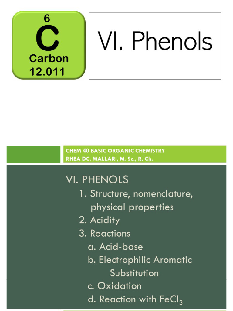 IX. Phenols | PDF