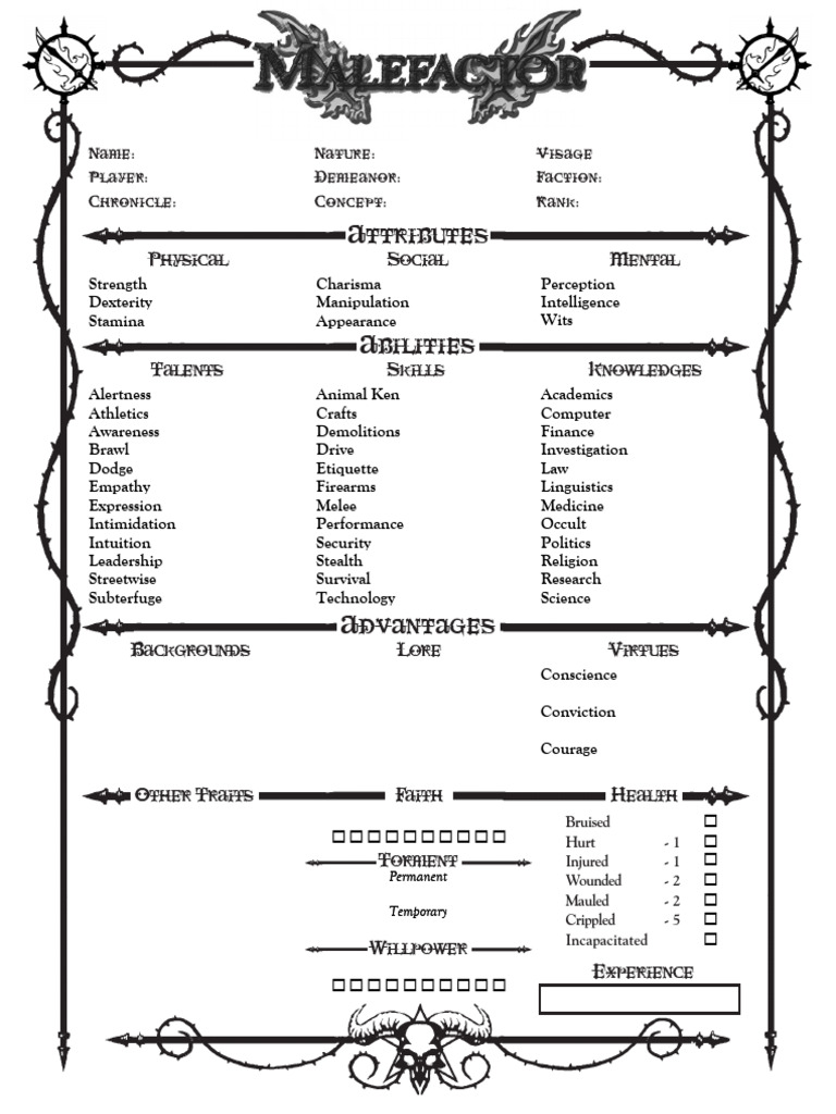 DtF4-Page Malefactor Editable | PDF