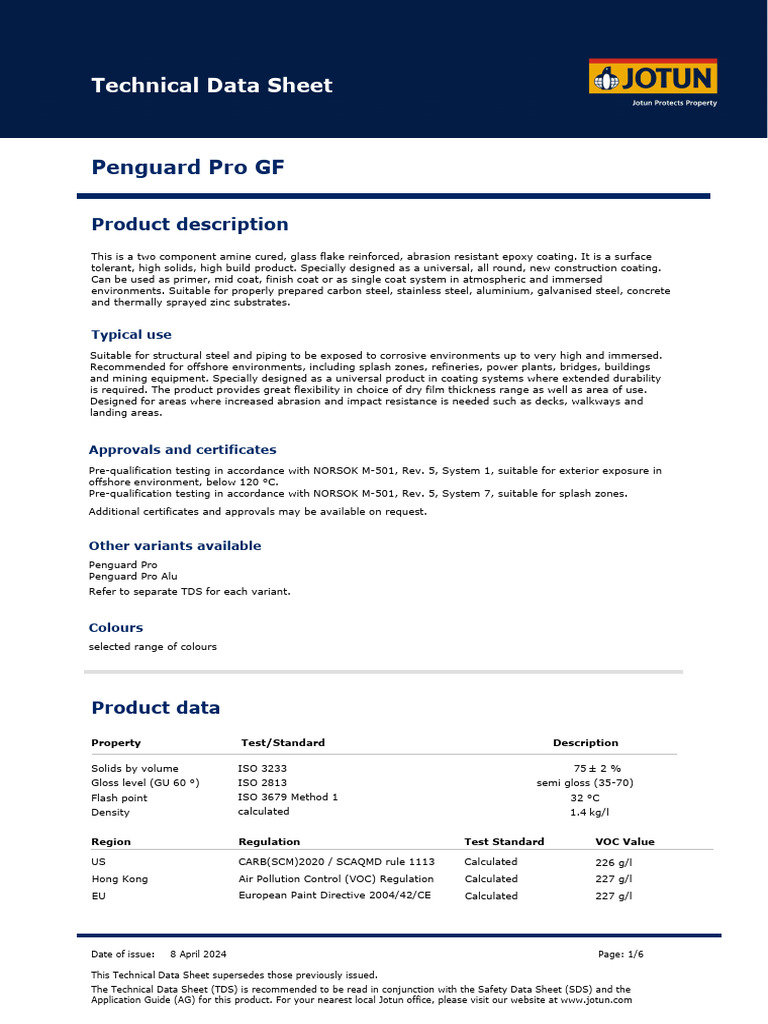 TDS 18420 Penguard Pro GF Euk GB 2 | PDF | Abrasive | Epoxy