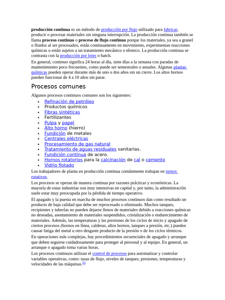 Proceso Industrial de Flujo Continuo | PDF | Alto horno | Arrabio