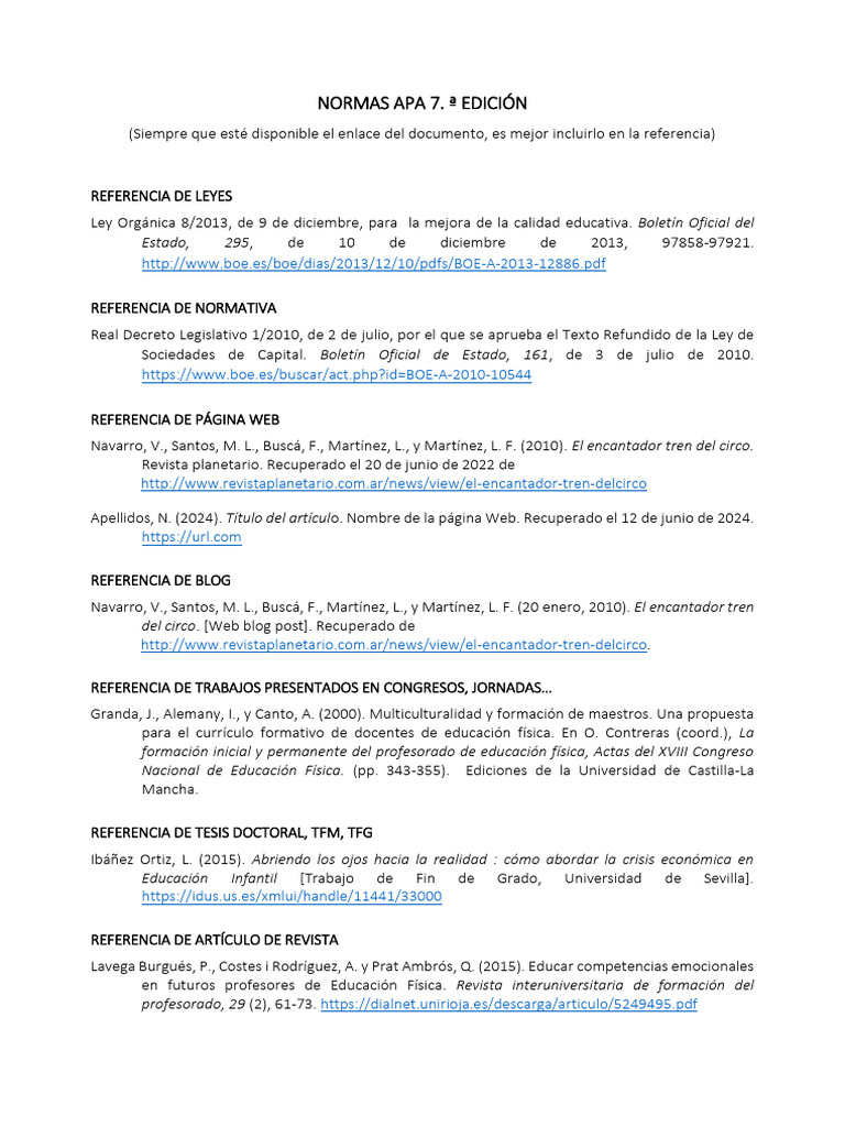 Referencias APA 7. Edición - Universidad Sevilla | PDF