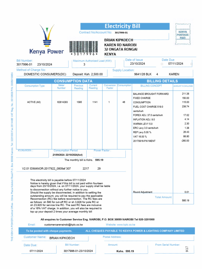 BRAYOO Utility Bill 1 | PDF | Value Added Tax | Cheque