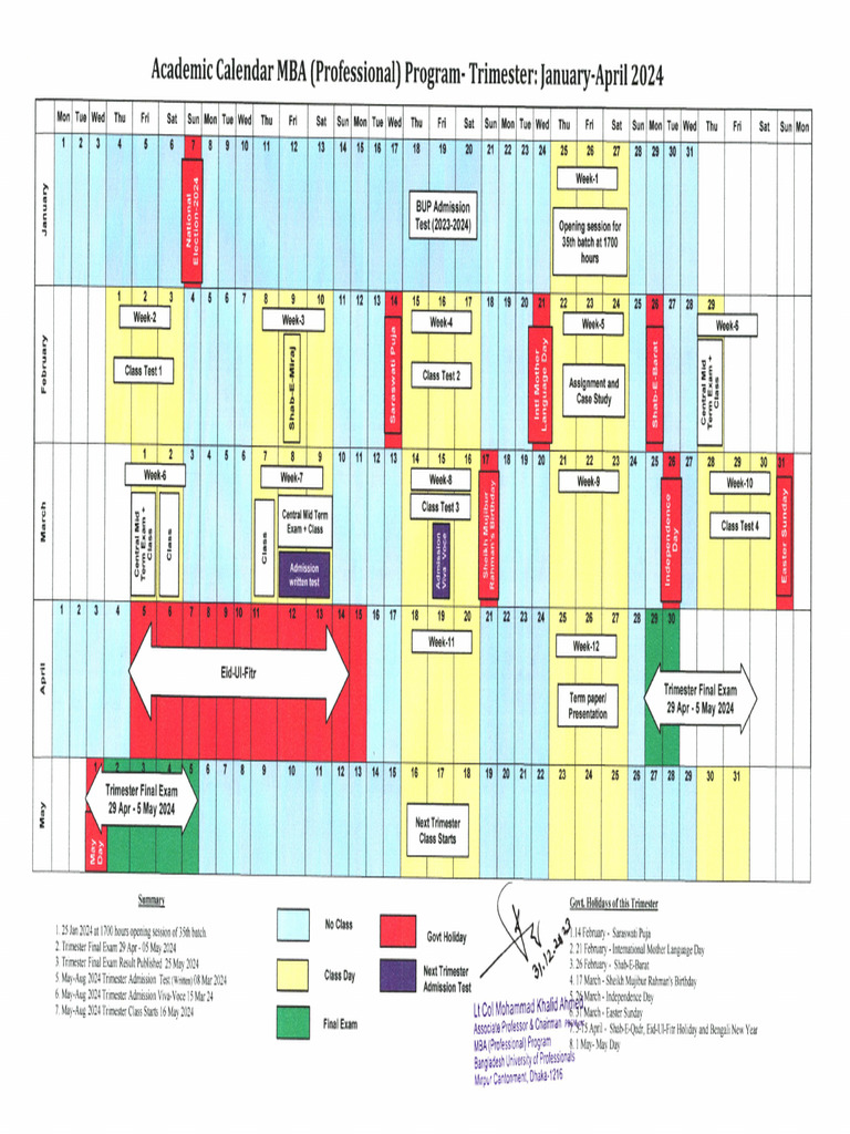 Academic Calendar - 2024 | PDF
