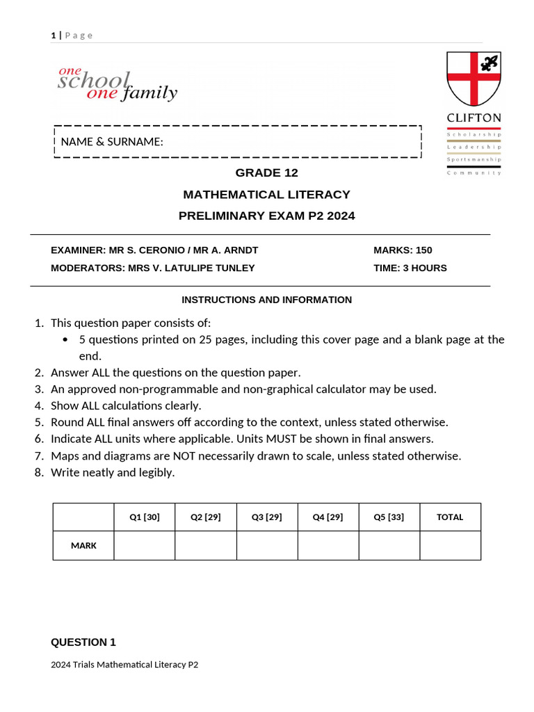 Trials_2024_P2_QP | PDF | Volume | Length