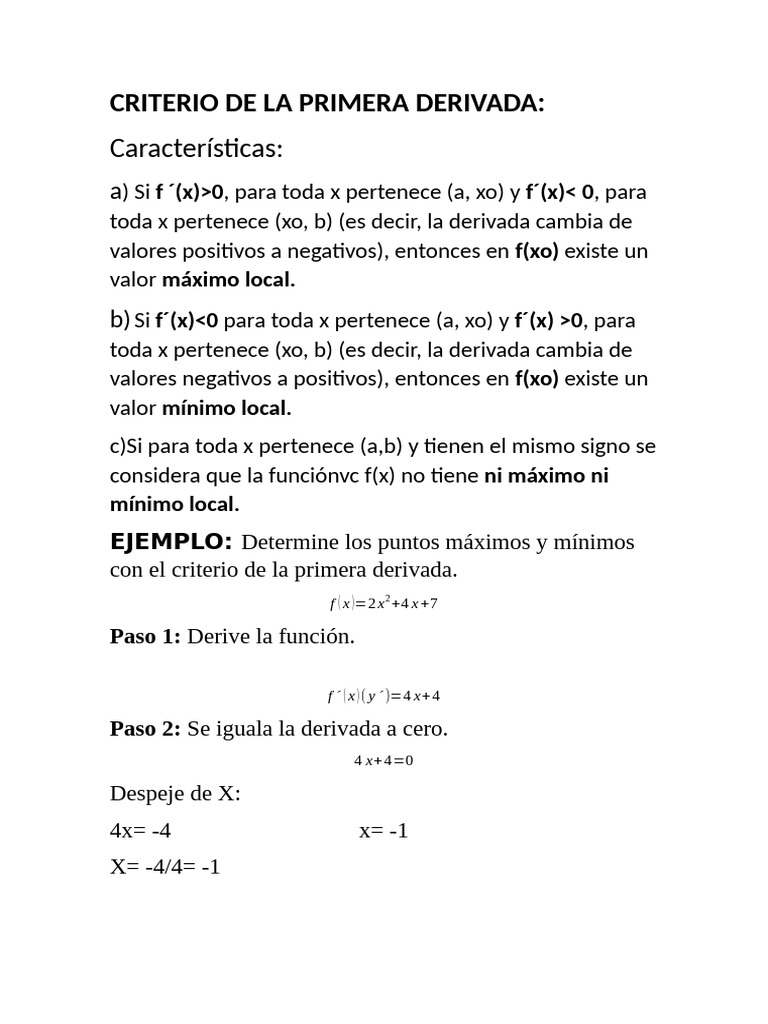 Criterio de La Primera Derivada | PDF
