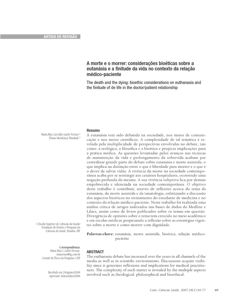 Eutanasia Artigo | PDF | Morte