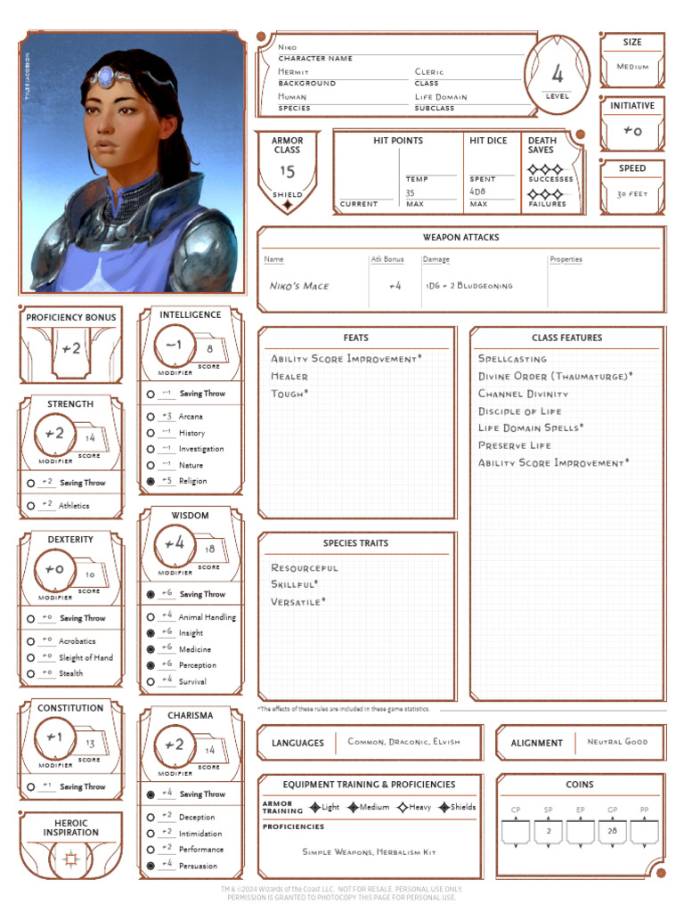Niko-Character-Sheet Oficial | PDF | Mythological Powers | Dungeons ...