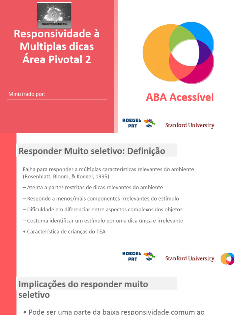 Responsividade À Multiplas Dicas | PDF | Espectro do autismo | Método de ensino