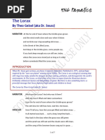 The Lorax: A Cautionary Tale | PDF | Dr. Seuss | Leisure