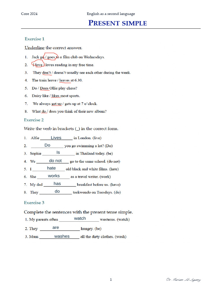 Present Simple | PDF