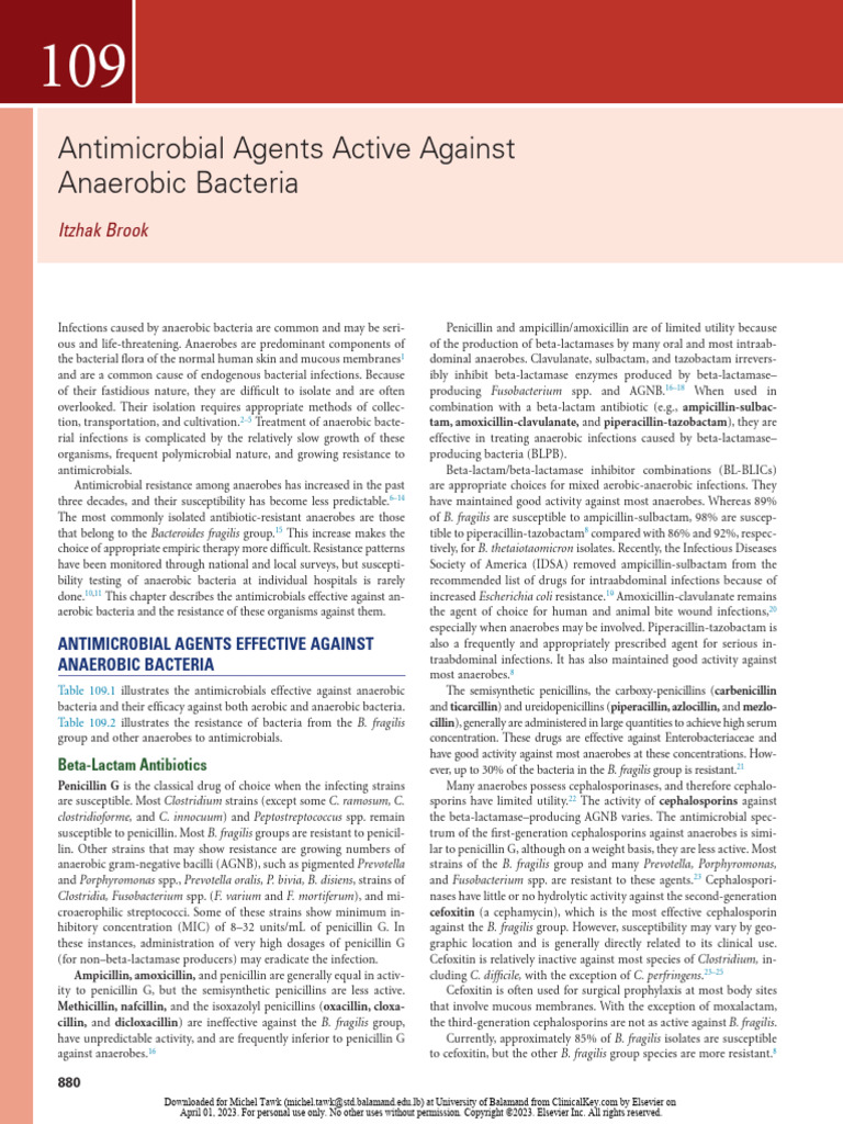 Anaerobes | PDF | Beta Lactamase | Microbiology Anaerobes | PDF | Beta Lactamase | Microbiology