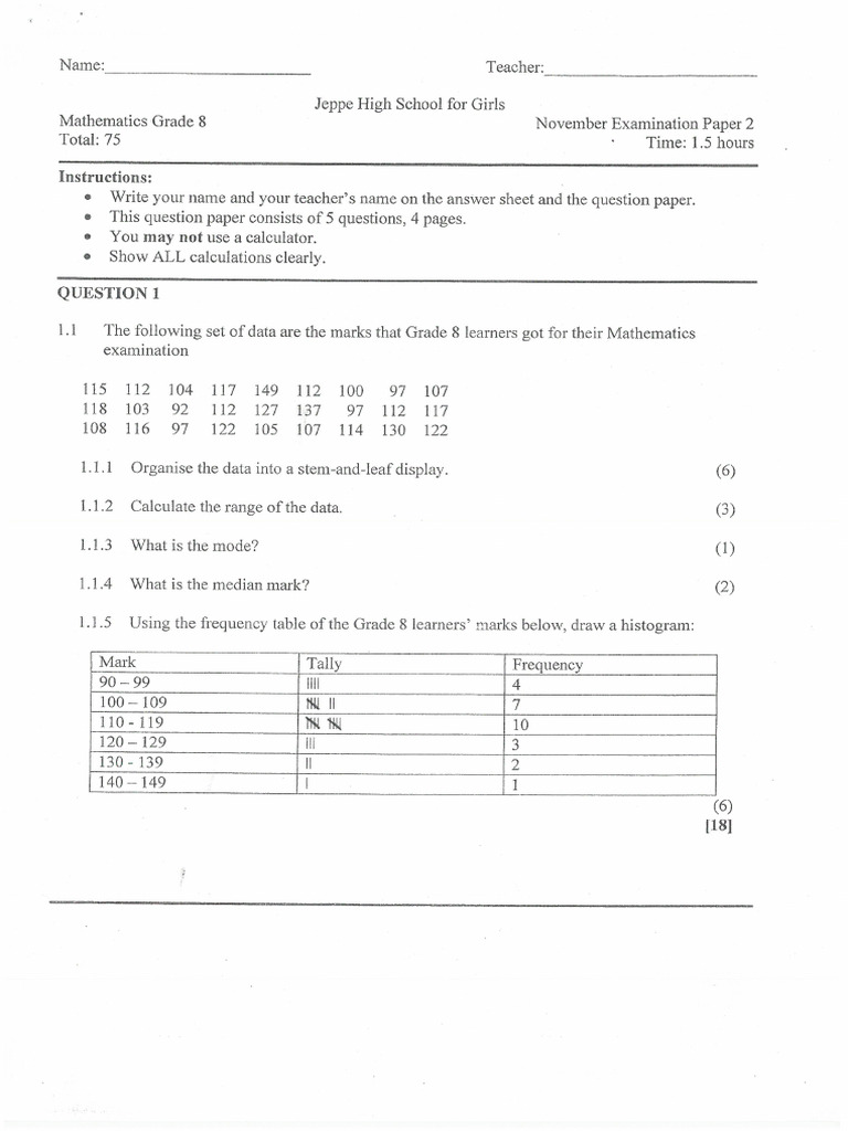 Gr8 Maths Paper2 Nov 2022 | PDF