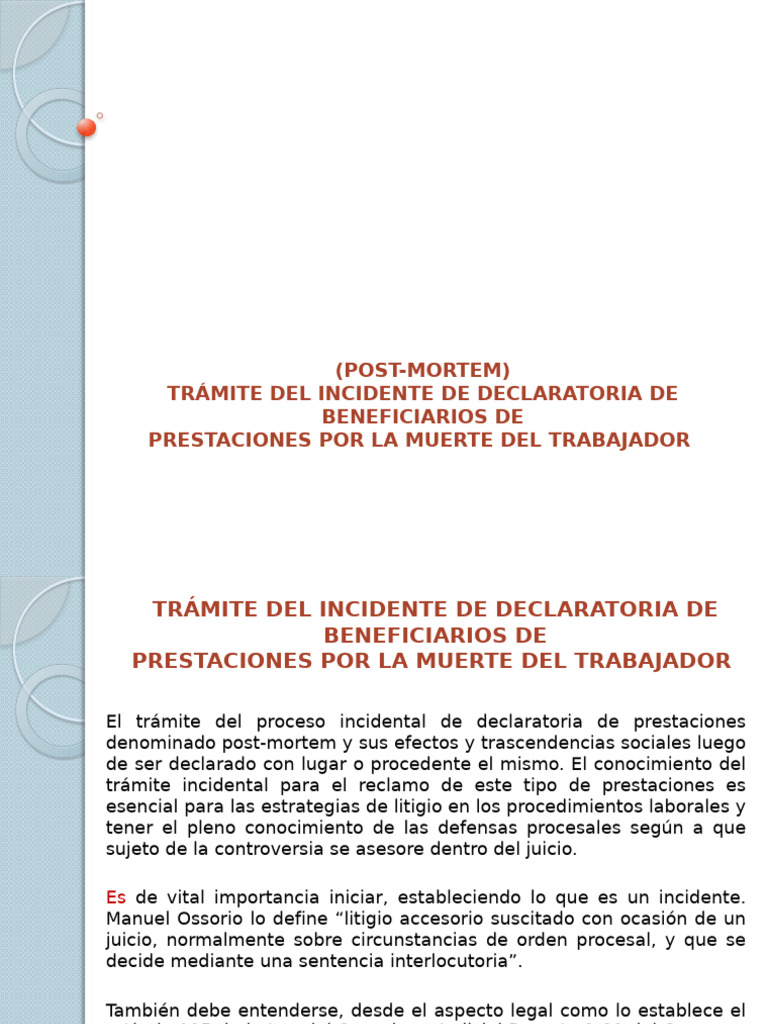Declaratoria de Beneficiarios Post-Mortem | PDF | Apelación | Derecho laboral