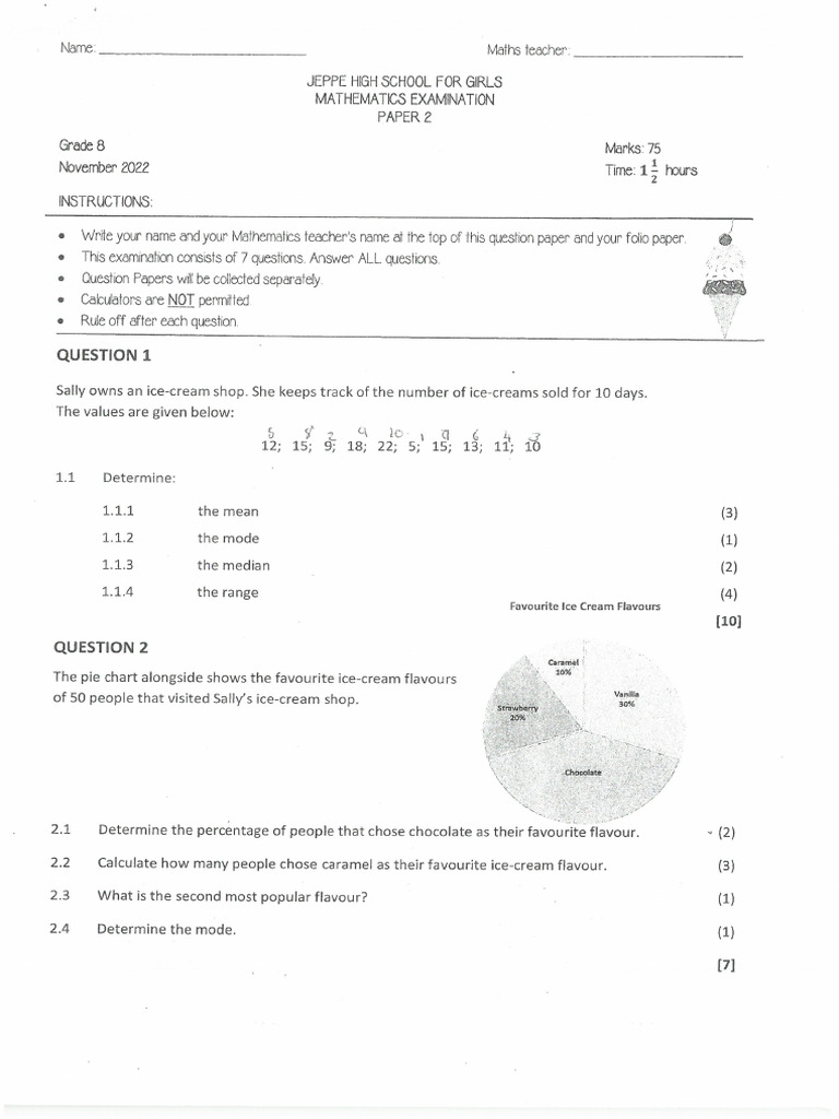 Gr8 Maths Paper2 November 2022 | PDF