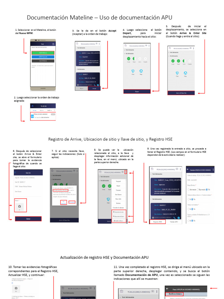 Guía para Documentación APU en Mateline | PDF