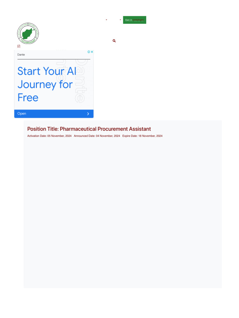 ACBAR - Pharmaceutical Procurement Assistant | PDF | Procurement ...