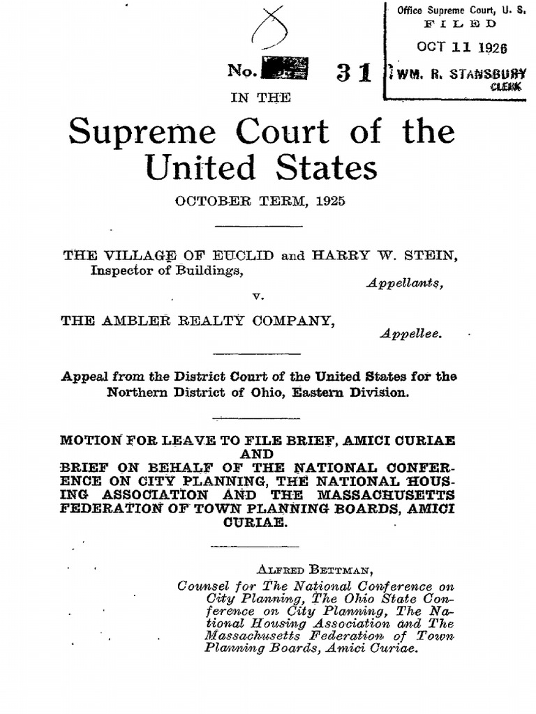 Brief Amici Curiae of National Conference On City Planning, Village of ...