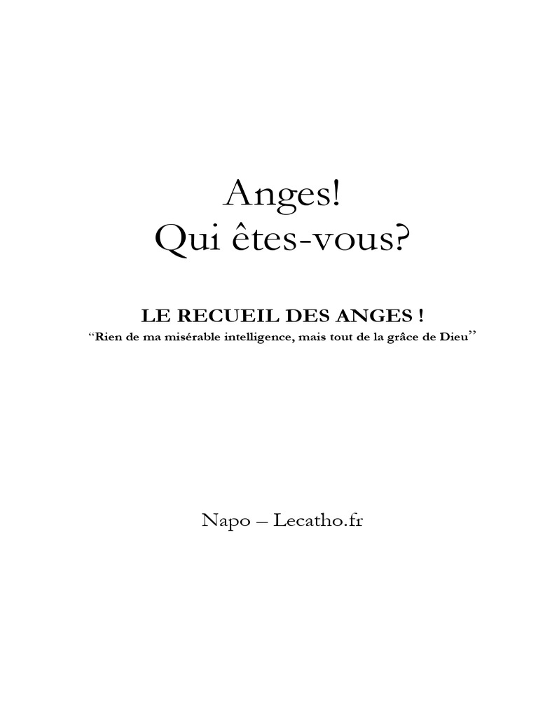Anges Qui Etes Vous Le Recueil Des Anges Gardiens | PDF | Ange | Dieu