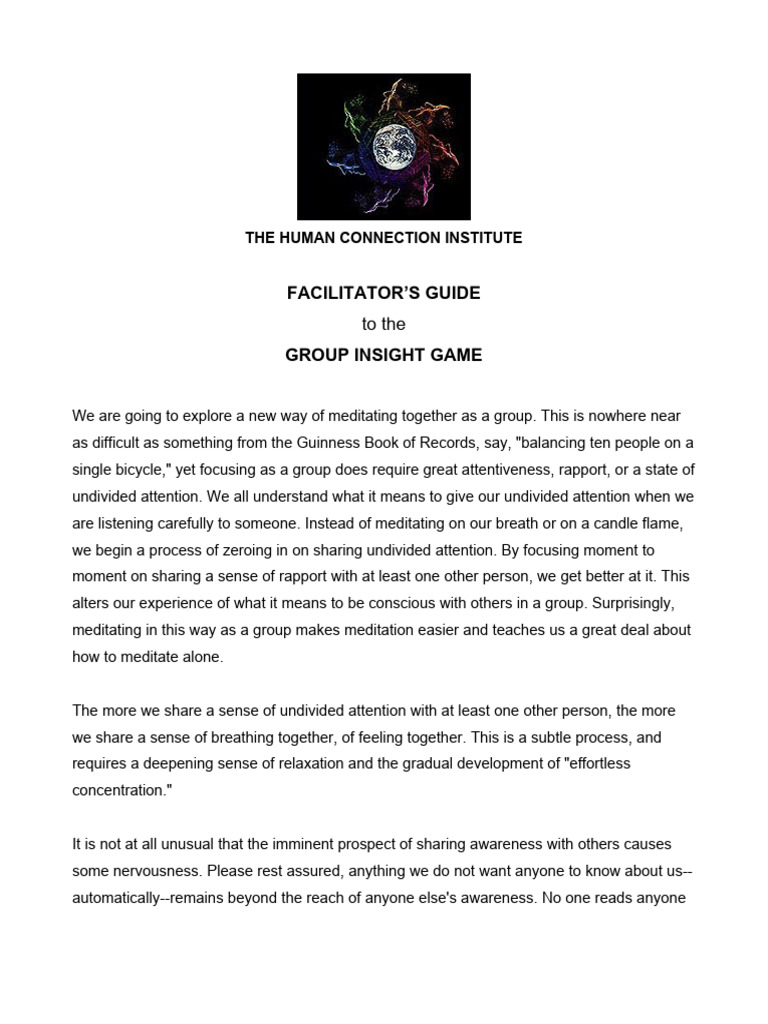 Facilitators Guide | PDF | Experience | Meditation