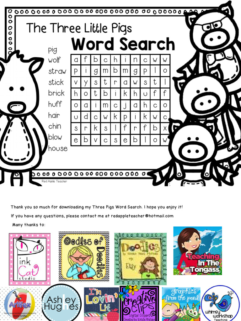 3 LittlePigs WordSearch | PDF | Wellness
