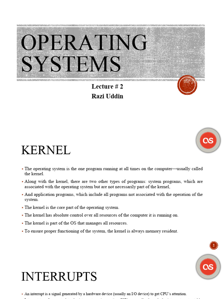 OS Lecture 2 | PDF | Operating System | Process (Computing) OS Lecture 2 | PDF | Operating System | Process (Computing)